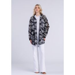 Freaky Nation Damen Blouson "Flower Vibes-FN", schwarz-wei&szlig;, Gr. M, Oberstoff: 100% Polyester, Jacken