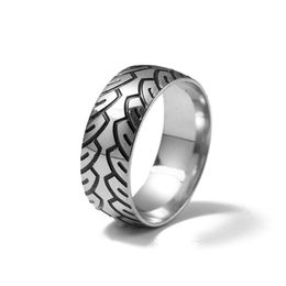 Firetti Damen Fingerring "Schmuck Geschenk Edelstahl Damenring Herrenring Autoreifen-Spur", 58, Edelstahl, 8mm, silber, Edelstahl, Fingerringe, Made