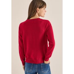 Cecil Damen Strickpulloverbeaujolais rot, Gr. XL, unifarben, Strick, Obermaterial: 33% Polyester, 31% Polyacryl, 24% Baumwolle, 12% Nylon, Pullover,
