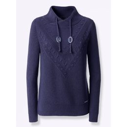 Casual Looks Damen Strickpullover "Pullover", blau, Gr. 36, unifarben, 50% Baumwolle, 50% Polyacryl, Pullover