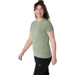 asics Damen Laufshirt "ROAD SEAMLESS SS TOP", gr&uuml;n, Gr. L, Obermaterial: 65% Polyamid, 35% Polyester, Shirts, ACTIBREEZE Technologie, Atmungsaktiv,