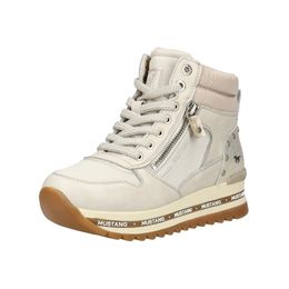 Sneaker Mustang Shoes "Mustang Shoes Sneaker Lederimitat/Textil", Damen, Gr. 36, ivory, Lederimitat, Textil, Schuhe Sneaker