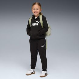 Trainingsanzug Puma "ESS NO.1 LOGO SWEAT SUIT FL PS", Jungen, Gr. 104, schwarz (Puma schwarz), Fleece, Obermaterial: 66% Baumwolle, 34% Polyester. Kapuzenfutter: 100% Baumwolle, bedruckt, regular fit, Sportanz&uuml;ge Trainingsanzug, f&uuml;r Schule und Freizeit, zweiteiliges Set, mit Kapuze, Regular Fit