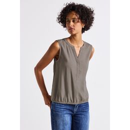 Street One Damen Blusentop, beige, Gr. 34, unifarben, Stoff, 100% Viskose, Blusen, 2in1 Optik