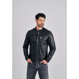 Freaky Nation Herren Lederjacke "Lucky Jim-FN", schwarz, Gr. S, Oberstoff: 100% Leder. Futter: 100% Baumwolle, Jacken