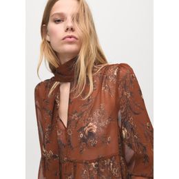 Mango Bluse 'Lala-W' Damen Gr&ouml;&szlig;e M creme / cognac / oxid