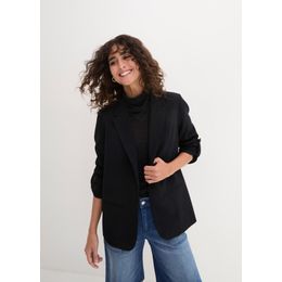 bonprix Damen Jackenblazer "Blazer", schwarz, Gr. 38, unifarben, Web, Obermaterial: 90% Polyester, 10% Elasthan. Futter: 100% Polyester, Blazer, mit
