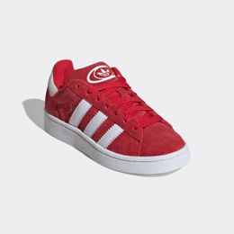 M&auml;dchen Sneaker "CAMPUS 00S", adidas originals, Gr. 35,5, rot, Leder, Synthetik, Schuhe, f&uuml;r Kinder und Jugendliche, mit Gummilaufsohle, mit Schn&uuml;rung