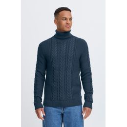 Blend Herren Rollkragenpullover "BHBASIM", blau, Basic, Gr. M, Strukturmuster, Grobstrick, 50% Baumwolle, 47% Polyacryl, 3% Nylon, Pullover,