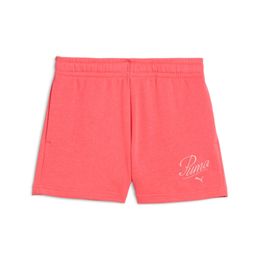 Trainingsshorts Puma "ESS SCRIPT SHORTS G", M&auml;dchen, Gr. 176, N-Gr, peach frost, Sweatware, Obermaterial: 68% Baumwolle, 32% Polyester, bedruckt, regular fit normal, Hosen, sportlich, f&uuml;r den Alltag, aus Baumwollmischung, regular fit