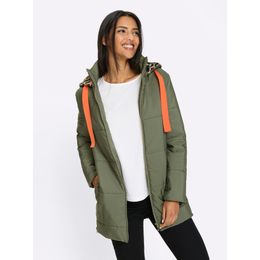Classic Basics Damen Steppjacke, gr&uuml;n, Gr. 42, bedruckt, gemustert, mehrfarbig, 100% Polyester, Wattierung:100% Polyester, Jacken
