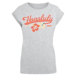 F4NT4STIC Damen T-Shirt "PLUS SIZE Honolulu", grau, Gr. 4XL, Obermaterial: 100% Baumwolle, Shirts, Print