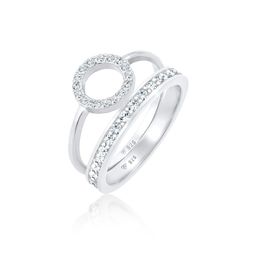 Elli Premium Damen Solit&auml;rring "Set mit Kristallen von Swarovski925 Silber", 58mm,mit Steinen, Silber 925 (Sterlingsilber), 2,6mm, silber, Silber 925