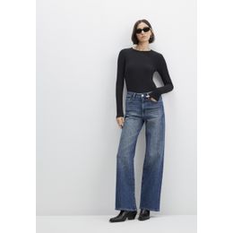 Mavi Damen Weite Jeans "MALIBU"schwarz brushed denim, Gr. 31, 92% Baumwolle, 7% Polyester, 1% Elasthan, Jeans, Wide Leg Jeans