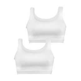 Petite Fleur Damen Bustier, Gr. 32, wei&szlig;, Jersey, Obermaterial: 95% Baumwolle, 5% Elasthan (LYCRA), unifarben, Basic, BHs, Cup A/B-C/D aus
