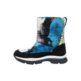 Schn&uuml;rboots DOGO "Nortia Winterboot / Snowboot Damen Stiefeletten", Damen, Gr. 37, Normalschaft, blau, gelb, Polyurethan, Schuhe Schn&uuml;rboots, Handgefertigt
