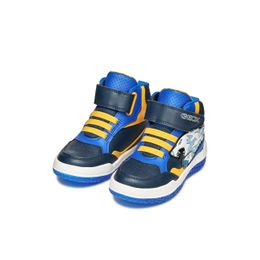 Geox Kinder Sneaker "J BUZZERLIGHT BOY Blinkschuh", Gr. 26navy, gelb, Synthetik, kontrastfarbene Details, Schuhe, Schn&uuml;rboots mit cooler