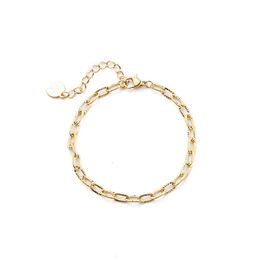 Hey Happiness Bracelet 'Textured Link' female Gold size 15,5 cm