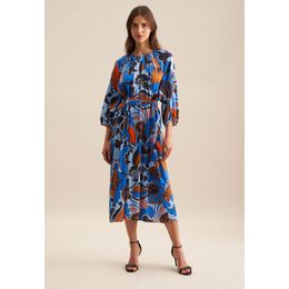 Seidensticker Damen Sommerkleid "Schwarze Rose", blau, Gr. 36, gebl&uuml;mt, 100% Viskose, Kleider, 3/4 Rundhals Floral