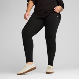 Puma Damen Leggings "ESS HIGH-WAIST LEGGINGS", schwarz, Gr. XL, unifarben, Jersey, Obermaterial: 95% Baumwolle, 5% Elasthan, Hosen, sportlicher Stil,