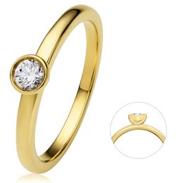 ONE ELEMENT Damen Diamantring "0.2 ct Diamant Brillant Zarge Ring aus 585 Gelbgold", 60, 0,2, Diamanten Gelbgold 585 Gold, gold, Diamanten, Gelbgold