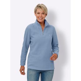 Classic Basics Damen Fleeceshirt "Fleece-Shirt", blau, Gr. 52, unifarben, 100% Polyester, Shirts