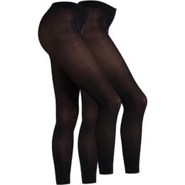 Camano Damen Leggings "fine everyday", Gr. 38, schwarz, Obermaterial: 94% Polyamid, 6% Elasthan, unifarben, Hosen, mit 3D-Stricktechnologie f&uuml;r ein