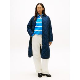 Tommy Hilfiger Damen Steppmantel "PADDED FLAG QUILTED COAT"schwarz night navy, Gr. L, unifarben, Web, Obermaterial: 100% Polyester, M&auml;ntel