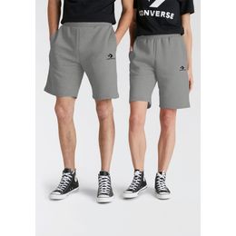 Converse Damen Sweatshorts "EMBROIDERED STAR CHEVRON STANDARD-FIT FLEECE SHORT", grau, Gr. XXS, unifarben, Sweatware, Obermaterial: 80% Baumwolle,