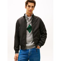 Blouson Tommy Hilfiger "HARRINGTON JACKET", Herren, Gr. L, schwarz, Web, Obermaterial: 54% Elastomultiester, 46% Polyester, normal h&uuml;ftlang, Rippb&uuml;ndchen, Jacken Blouson, mit Seitentaschen