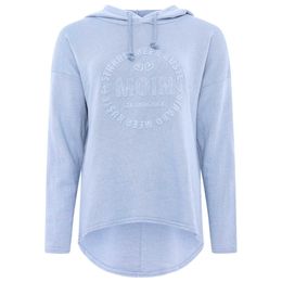 Zwillingsherz Damen Hoodie ""Moin"", blau, Gr. XXL, unifarben, Sweatware, Obermaterial: 70% Baumwolle, 30% Polyacryl, Sweatshirts, Kapuze, Kordelzug,