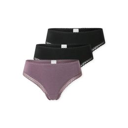 Schiesser Damen String "Modern Multipacks", Gr. 38909, sortiert 3, Single Jersey, Obermaterial: 95% Baumwolle, 5% Elasthan, Unterhosen,