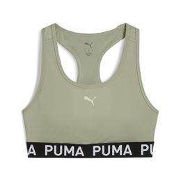 Puma Damen Sport-BH "4KEEPS STRONG BRA - MID", Gr. XSlux army, Interlock, Obermaterial: 85% Polyester, 15% Elasthan, BHs, mit mittelstarkem Halt,