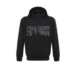 Cipo & Baxx CIPO & BAXX Herren Kapuzenpullover "CL601", schwarz, Gr. XXXL, bedruckt, 100% Baumwolle, Pullover, hochwertiger Sweatstoff