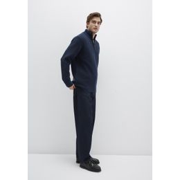 Mavi Herren Troyer "HALF ZIP SWEATER", blau, Gr. S, unifarben, Feinstrick, 42% Acryl, 32% Polyamid, 24% Wolle, 2% Elastan, Pullover, Premium