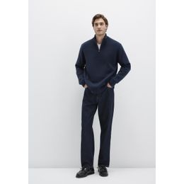 Mavi Herren Troyer "HALF ZIP SWEATER", blau, Gr. M, unifarben, Feinstrick, 42% Acryl, 32% Polyamid, 24% Wolle, 2% Elastan, Pullover, Premium