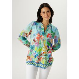 Damen Schlupfblusehellblau, t&uuml;rkis, gelb, gr&uuml;n, koralle, bunt, Gr. 38, Aniston SELECTED, bedruckt, gemustert, mehrfarbig, Web, Obermaterial: 100%