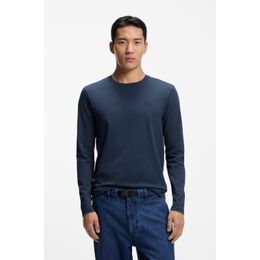 Langarmshirt BOSS Orange "Tacks", Herren, Gr. XL, open blau464, Single Jersey, Obermaterial: 100% Baumwolle, regular fit normal, Rundhals, eingesetzt normaler Saum, Shirts Langarmshirt, mit Markenlogo auf der Brust