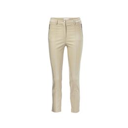 GOLDNER Damen 7/8-Hose "Elastische Hose mit extra N&auml;hten", beige, Gr. 40, Obermaterial: 67% Baumwolle CO. 28% Polyamid PA. 5% Elasthan EL., Hosen
