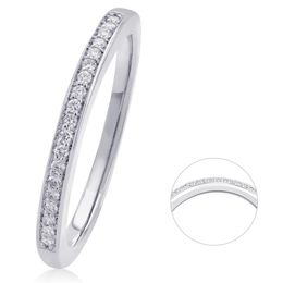 ONE ELEMENT Damen Diamantring "0.09 ct Diamant Brillant Memoire Ring aus 585 Wei&szlig;gold", 54, 0,09, Diamanten Gold Wei&szlig;gold 585, silber, Diamanten,