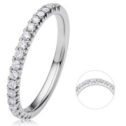 ONE ELEMENT Damen Diamantring "0.33 ct Diamant Brillant Memoire Ring aus 585 Wei&szlig;gold", 54, 0,33, Diamanten Gold Wei&szlig;gold 585, silber, Diamanten,
