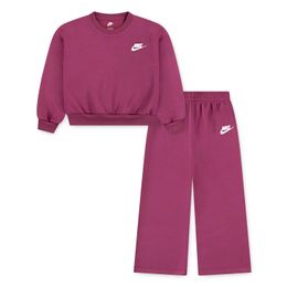 Nike Sportswear Jungen Jogginganzug "NKG CREW WIDE LEG PANT SET"sweet beet, Gr. 104, Obermaterial: 50% Polyester, 43% Modal, 7% Elasthan,