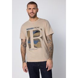 Street One MEN Herren T-Shirtgranite beige, Gr. M, bedruckt, Web, 100% Baumwolle, Shirts, aus reiner Baumwolle