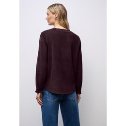 Street One Damen Langarmblusejazz berry, Gr. 36, unifarben, Web, 100% Baumwolle, Blusen, im Tunika-Style