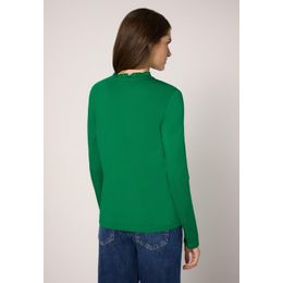 Damen Langarmshirt, grau, Gr. 34, STREET ONE STUDIO, unifarben, Web, 50% Modal, 50% Baumwolle, Shirts, mit R&uuml;schendetails