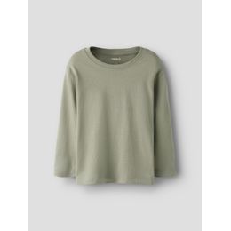 name it Jungen Langarmshirt "NMMVOBBO LS NREG TOP NOOS", gr&uuml;n, Gr. 110, unifarben, Jersey, Obermaterial: 100% Baumwolle, Shirts, in Basic-Form