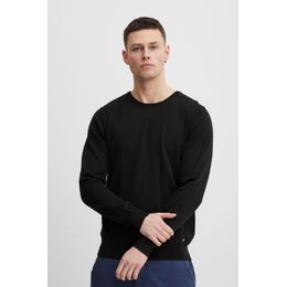 Blend Herren Strickpullover "BHNolen", schwarz, Gr. M, unifarben, Feinstrick, 100% Baumwolle, Pullover, Stilvoller Feinstrick-Pullover mit