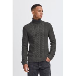 Blend Herren Rollkragenpullover "BHBASIM"charcoal mix, Basic, Gr. L, Strukturmuster, Grobstrick, 50% Baumwolle, 47% Polyacryl, 3% Nylon, Pullover,