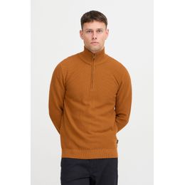 Blend Herren Troyer "BHPullover"caramel caf&eacute;, Gr. L, unifarben, Web, 100% Baumwolle, Pullover, Stilvoller Troyer mit Rei&szlig;verschluss