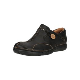 Clarks Damen Slipper "Un Loop", Gr. 37,5schwarz, Leder, Schuhe, im praktischen Slip On-Design